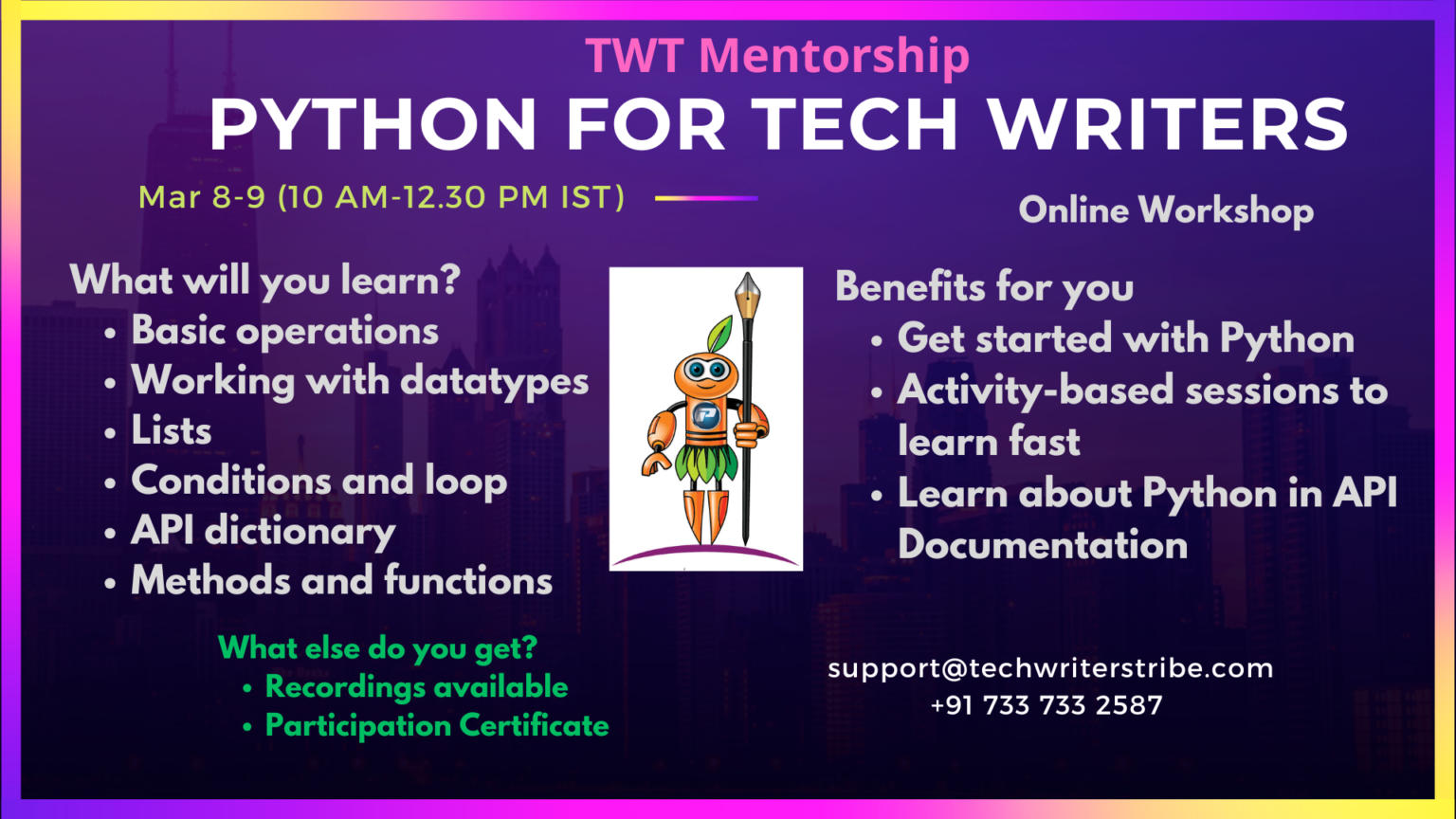 Tech Writer's Tribe | TWT Mentorship: Python for Tech Writers